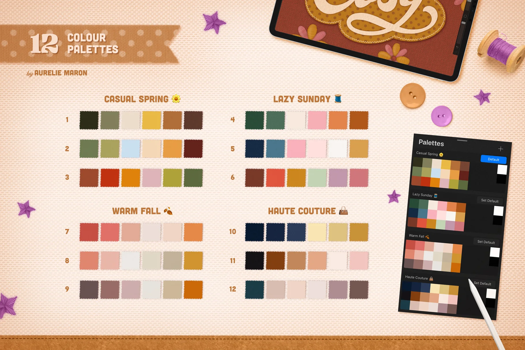 Textile Lettering Toolkit for Procreate - GenZ Academy