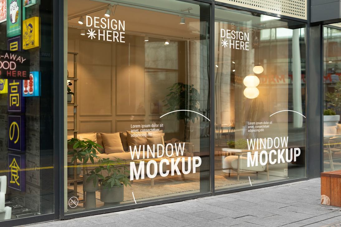 Window Shop Mockup (7 PSD) - GenZ Academy