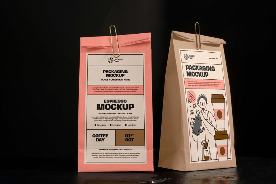 Paper Bags Mockup (25 PSD) - GenZ Academy