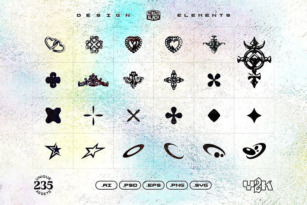 235 Y2K Shapes, Icons and Elements - GenZ Academy