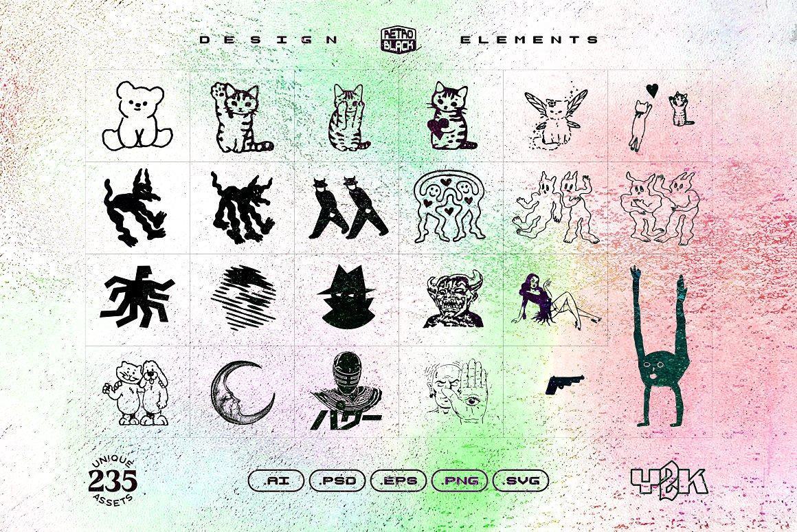 235 Y2K Shapes, Icons and Elements - GenZ Academy