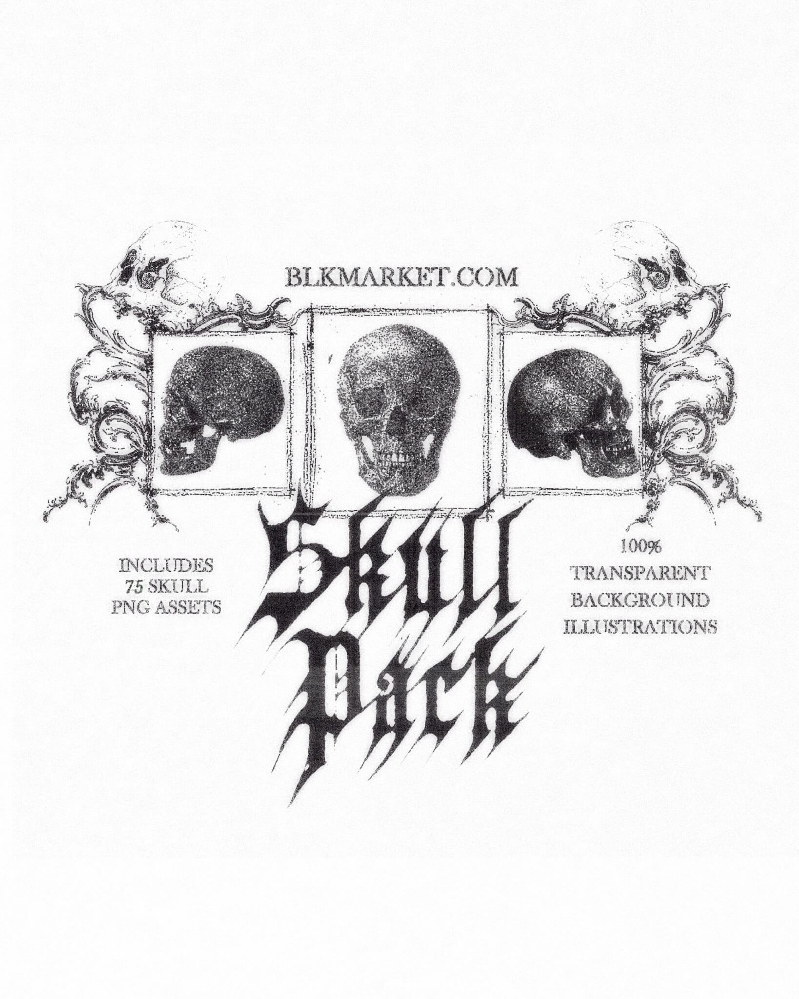 75 cool skull and bone assets for your designs 15$ - GenZ Academy