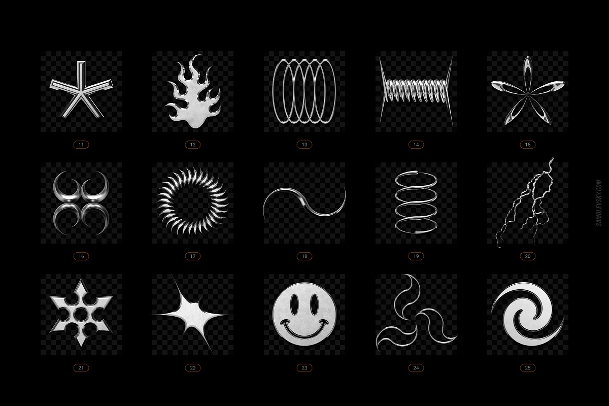 Chrome & vector abstract shapes pack - GenZ Academy