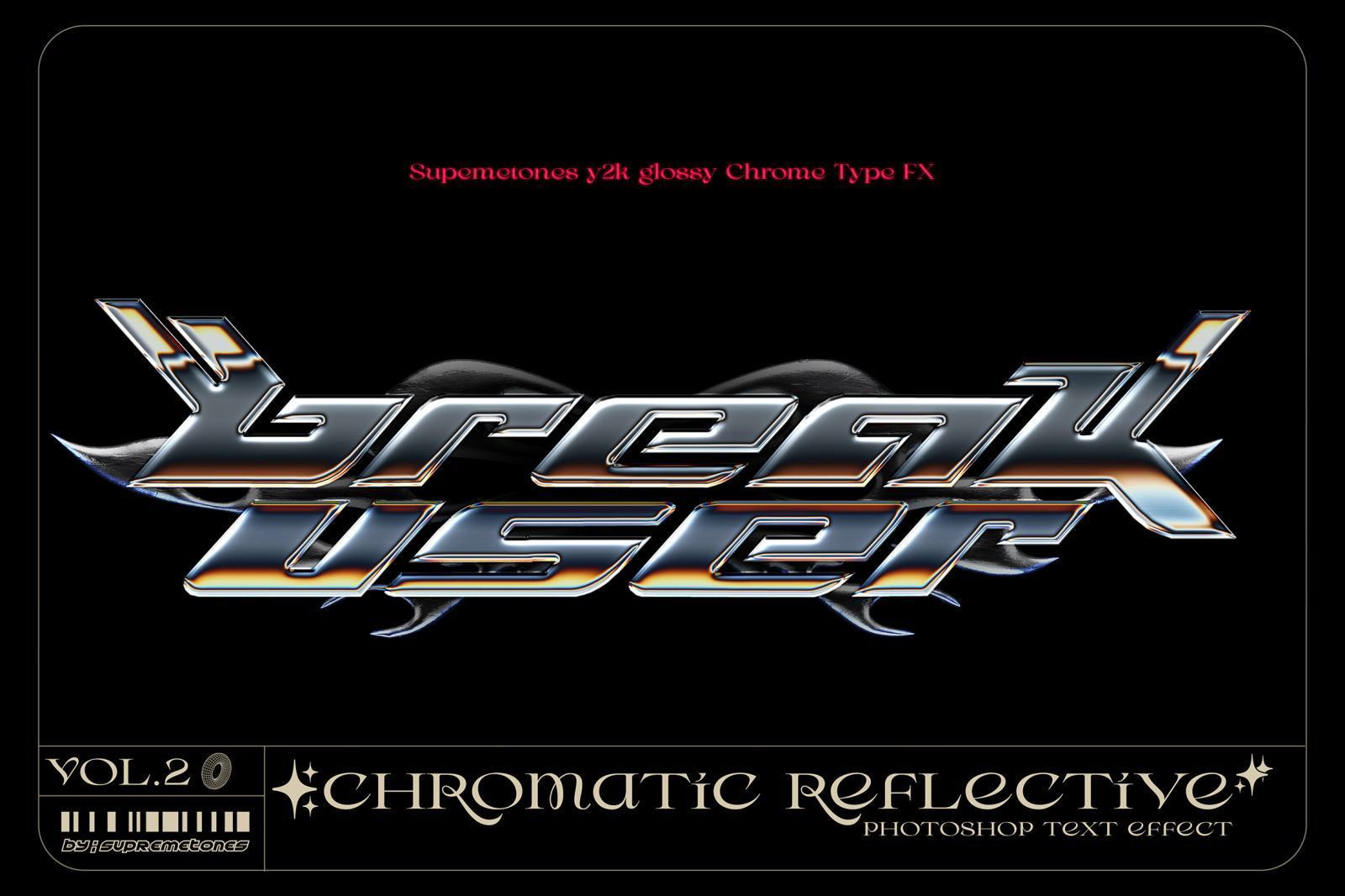 Y2K Glossy Chrome Type FX -Photoshop Text Effects - GenZ Academy