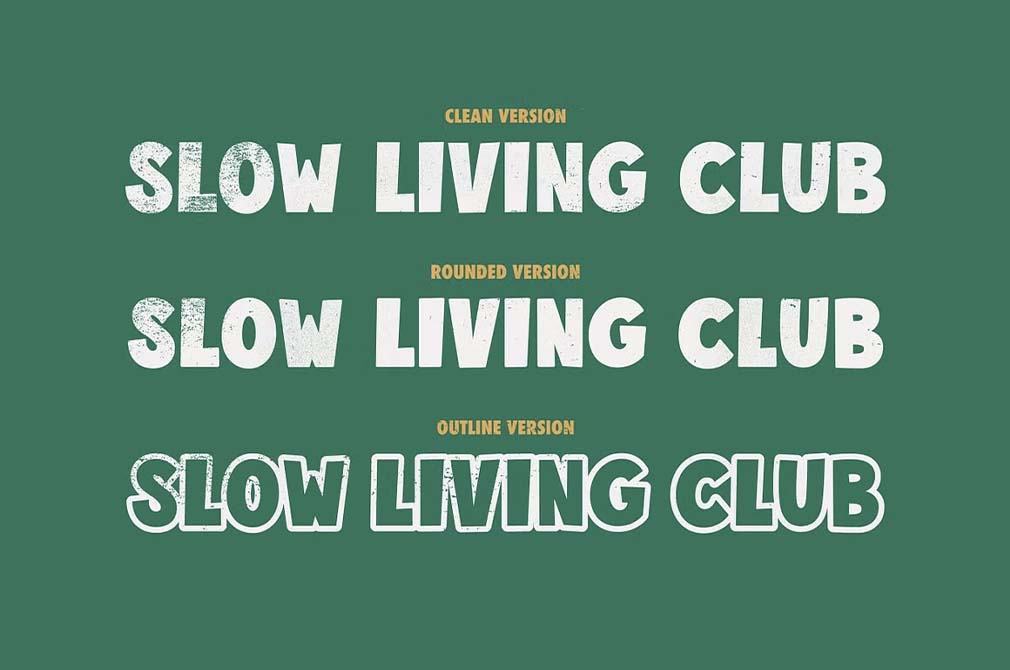 SLOW LIVING CLUB — DISPLAY FONT - GenZ Academy