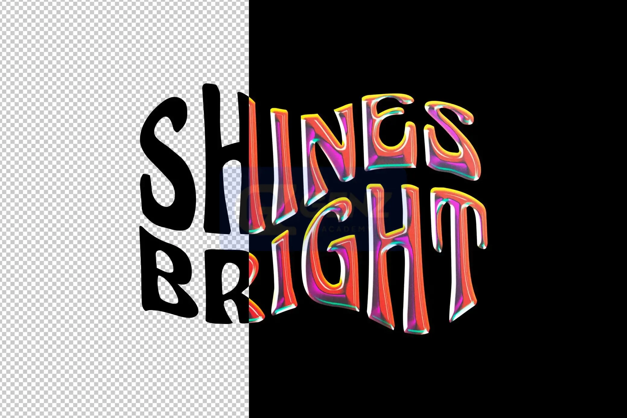 Rainbow Chrome Logo Effect - GenZ Academy