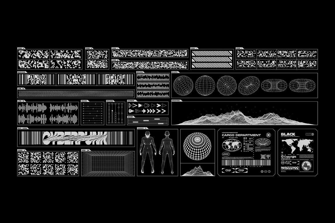 CYBERPUNK VECTOR GRAPHIC 86 ELEMENTS - GenZ Academy