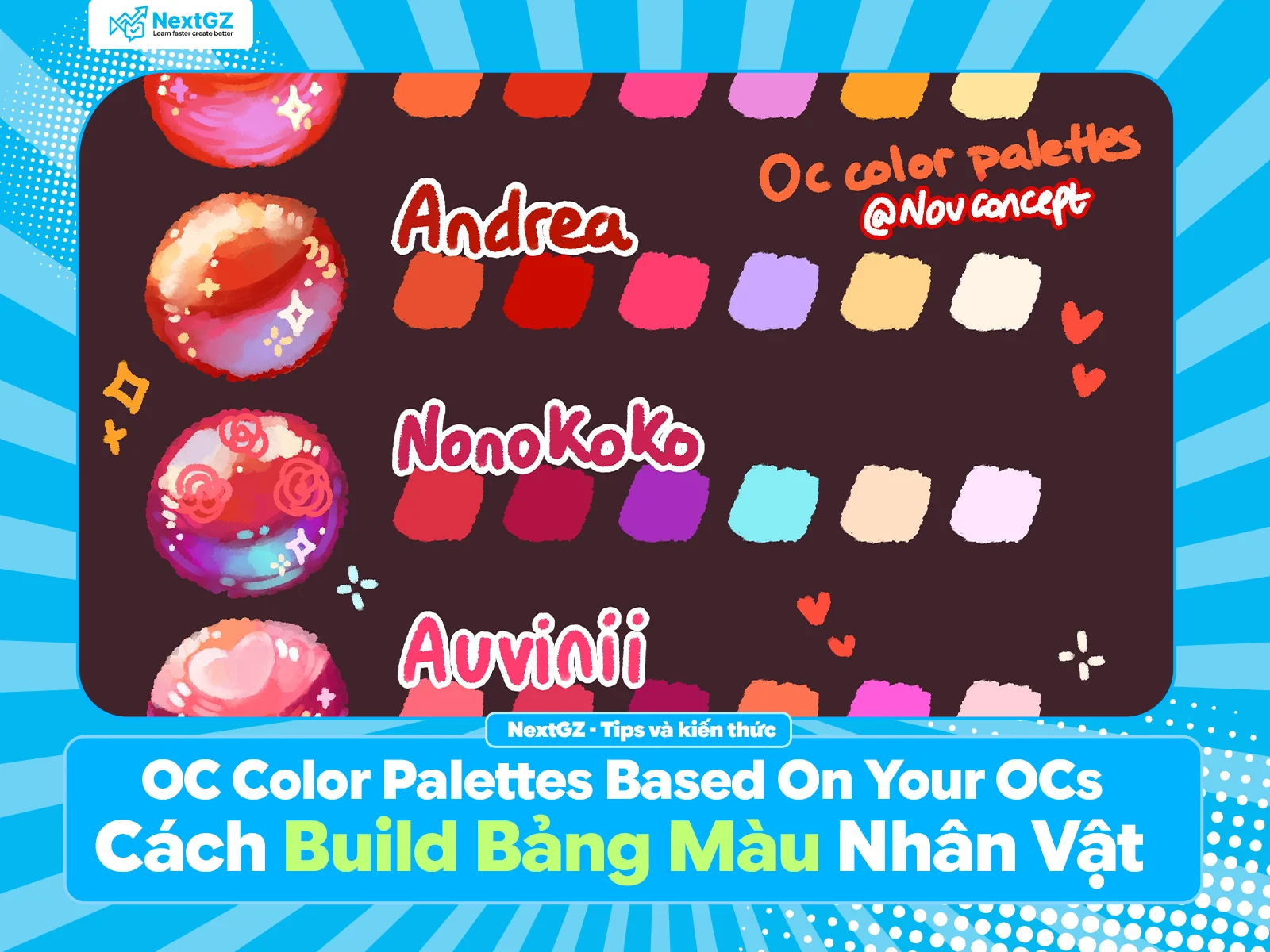 Cách Build Bảng Màu Nhân Vật Dễ Thương - GenZ Academy